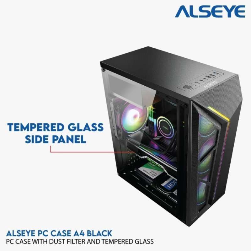 Jual ALSEYE A4 ATX Gaming PC Case Mesh Full ATX Casing Komputer di ...