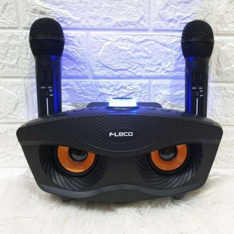 Jual Speaker Fleco Fl-306/Speaker Karaoke Keluarga 2 Mic Wireless ...