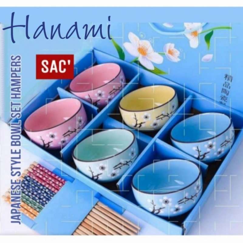 Promo Gratis Ongkir Hanami Japanese Bowl Set Mangkok Sumpit Set Alat ...