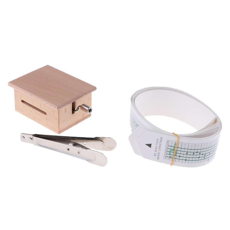 Jual DIY Tune Hand Crank Music Box Movement + Hole Puncher + 7 Paper ...