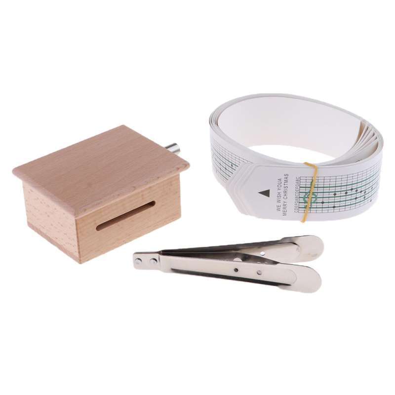 Jual DIY Tune Hand Crank Music Box Movement + Hole Puncher + 7 Paper ...