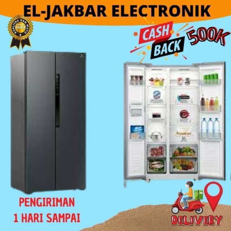 Jual POLYTRON PRS 460B KULKAS SIDE BY SIDE 460 LITER METAL PRS460B di ...