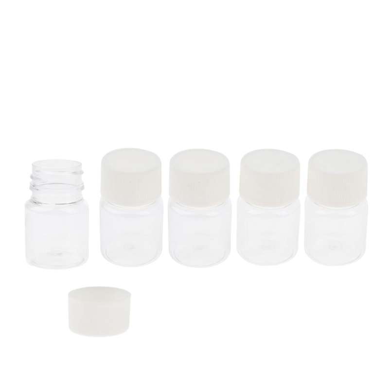 Jual 5 Pieces Lab Liquid Sampling Sample Bottles Vials with Screwcap ...