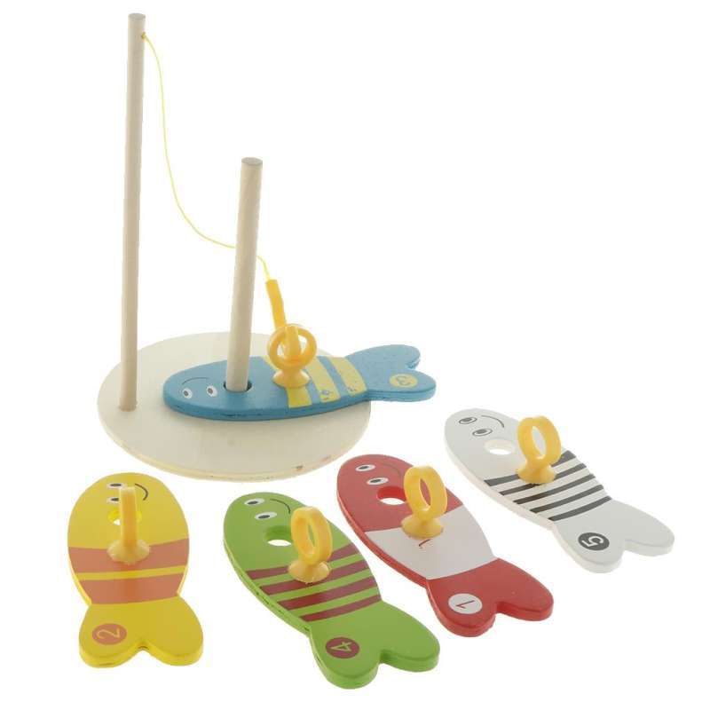 Jual 2 in 1 Wooden Educational Color Sorting & Fishing Toy for 1-5 Year ...