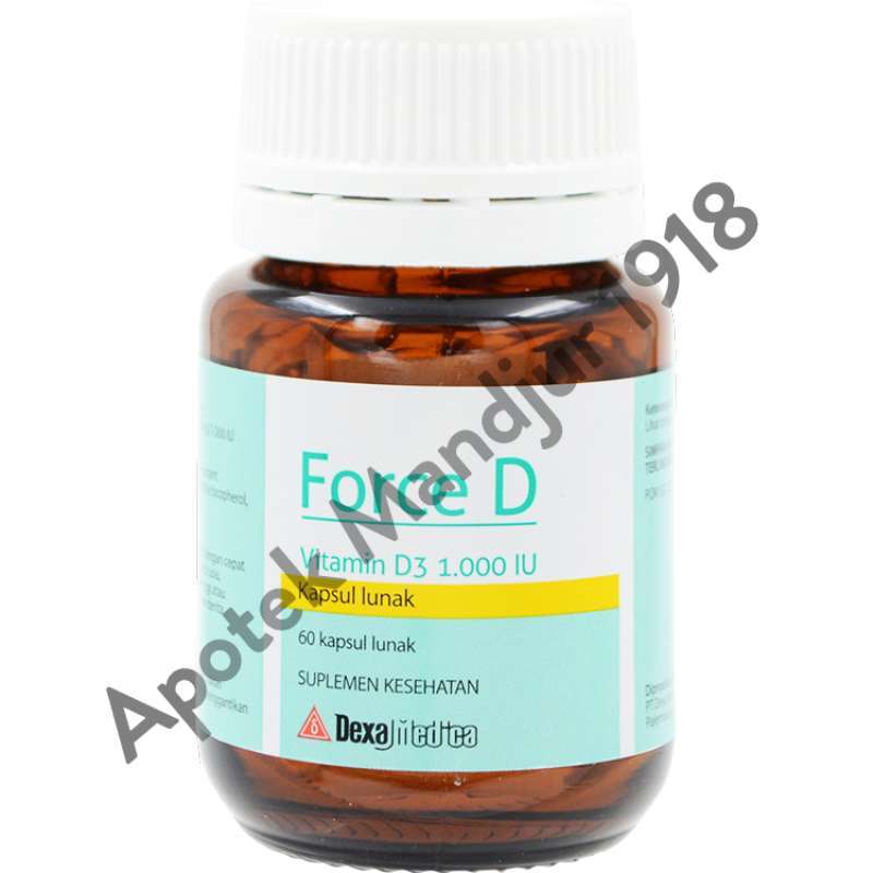 Jual Force D Vitamin D3 1000 Iu 60 Kapsul Lunak - Suplemen Vitamin D3 ...