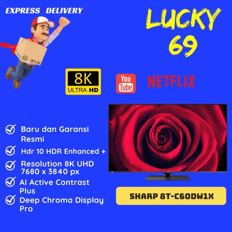 Jual LED SMART ANDROID TV 60 INCH 8K SHARP 8T-C60DW1X / 8T C60DW 1X di ...