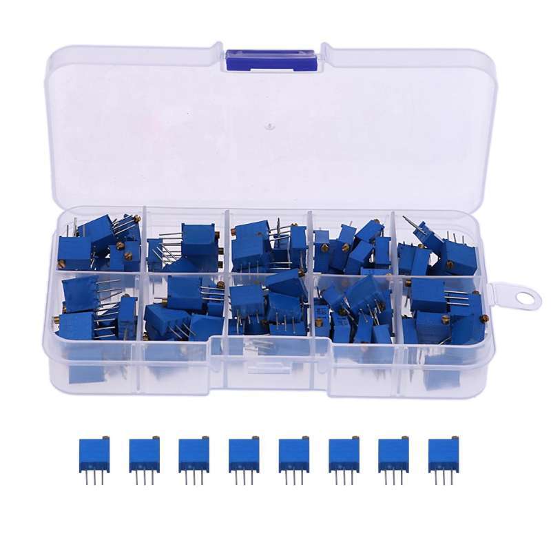 Jual 100-500k Ohm 3296 Trimmer Potentiometer Preset Variable Resistor X ...