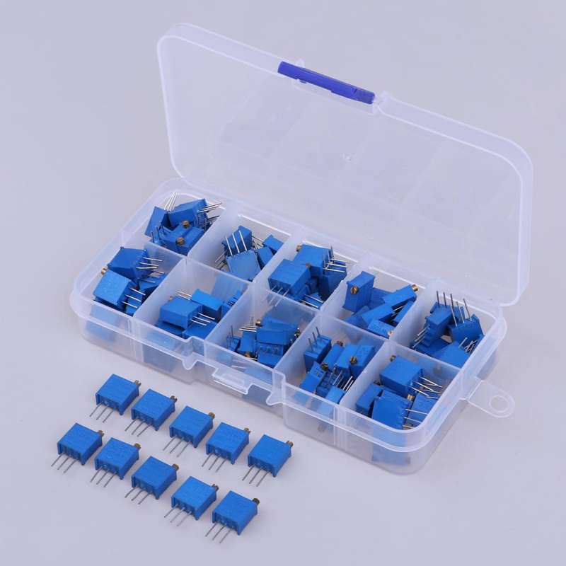 Jual 100-500k Ohm 3296 Trimmer Potentiometer Preset Variable Resistor X ...
