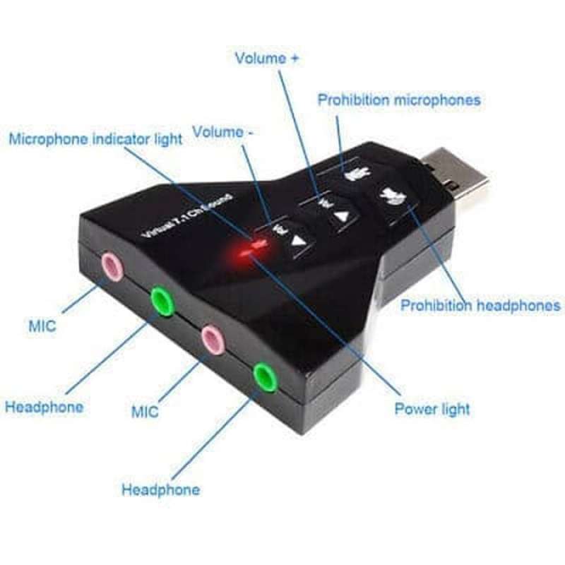Jual DOUBLE SOUND CARD VIRTUAL USB 2.0 AUDIO ADAPTER MICROPHONE di ...
