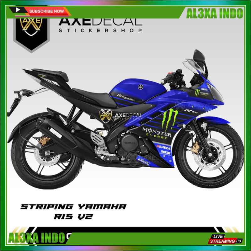 Jual Striping Yamaha R15 V2 Me Stiker Motor R15 V2 Custom Stock Decal ...