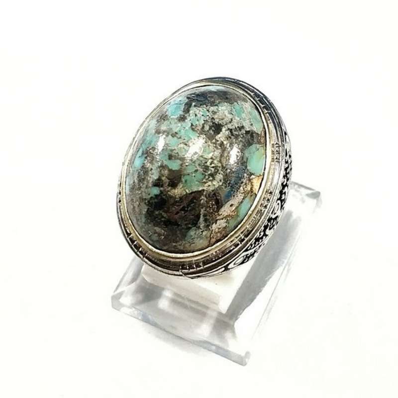 Jual Cincin Batu Akik Natural Pirus Persia Turquoise Serat Emas Iran Di ...