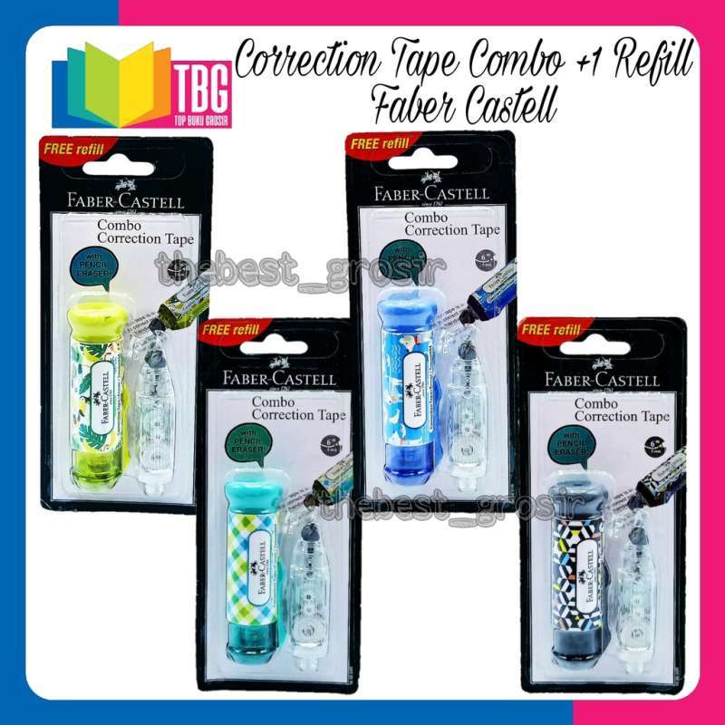 Jual CORRECTION TAPE COMBO + 1 REFILL FABER CASTELL/ PENGHAPUS BOLPEN ...