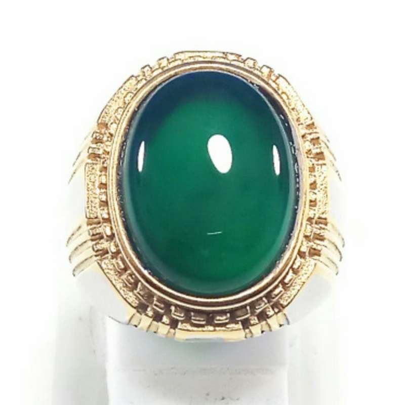 Jual Cincin Batu Akik Natural Green Chalcedony Ijo Botol Minimalis ...