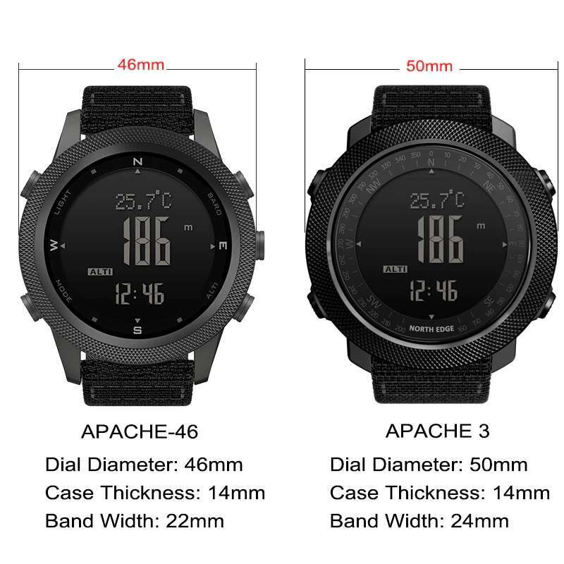 Promo North Edge 2022 Apache Ap46 Tough Tactical Outdoor Digital Watch ...