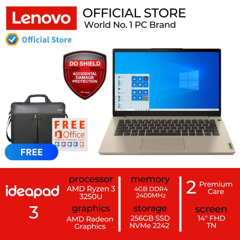 Jual Lenovo Ideapad Slim 3-14ADA05 Ryzen 3-3250U-4GB-256GB SSD-Win 11 - OHS di Seller Lenovo ...