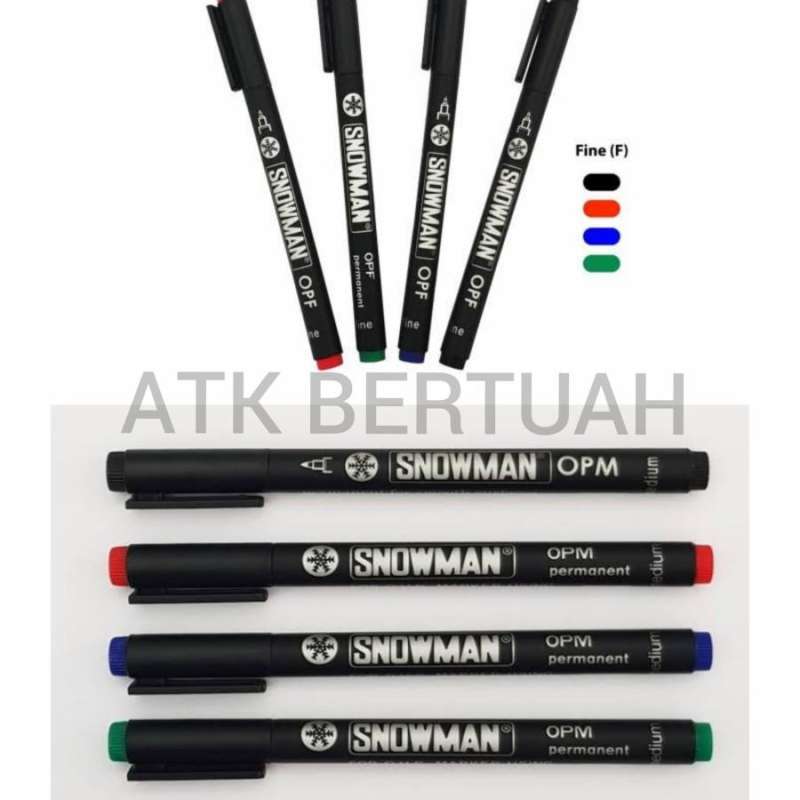 Jual Spidol Ohp Permanent Marker Opm Opf Snowman - Hitam - Opm Di ...