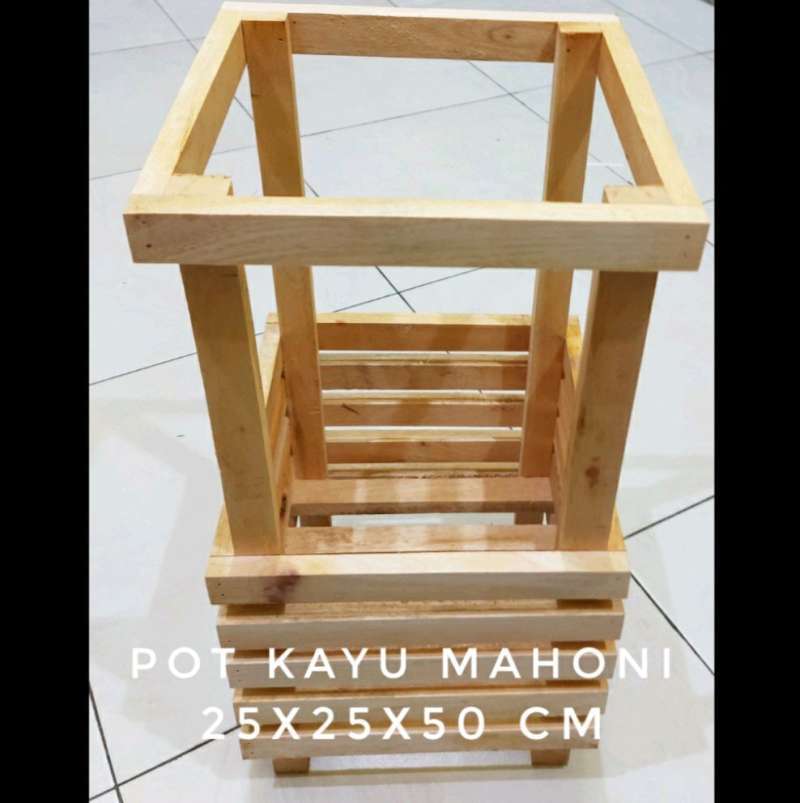 Jual Pot Kayu 25x25x50 cm/Pot Anggrek/ Pot Tanaman Hias di Seller ...