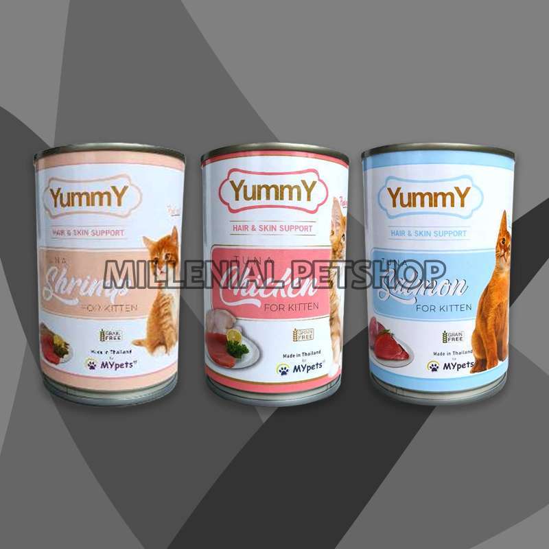 Jual Cat Food Makanan Kucing Basah Wet food Yummy 400 gram Non Whiskas ...