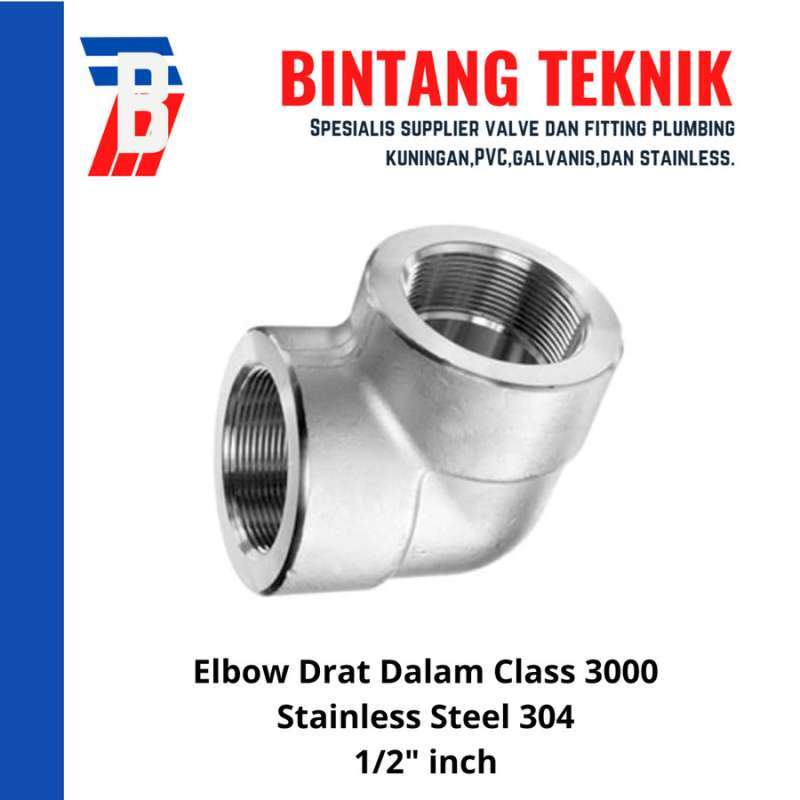 Jual Elbow Drat Dalam 1/2 Inch Stainless Steel (sus) 304 Class 3000 Di Seller Toko Bintang ...