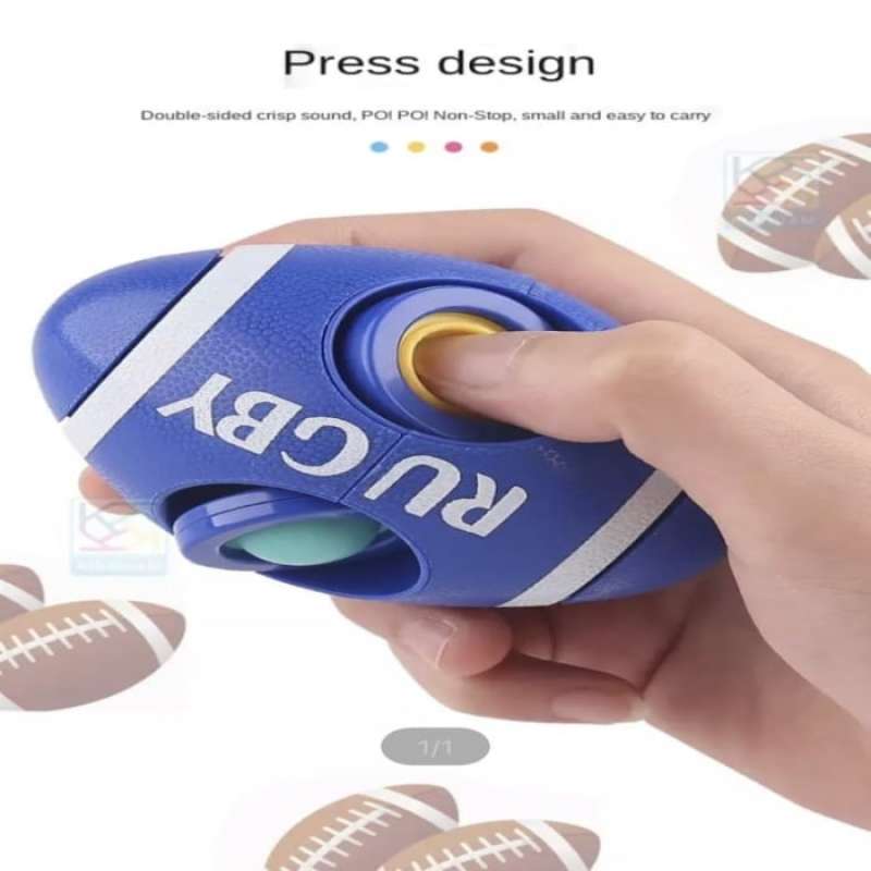Jual Simple Dimple Rugby Football Spinner Pop It Fidget Toy Tiktok New ...