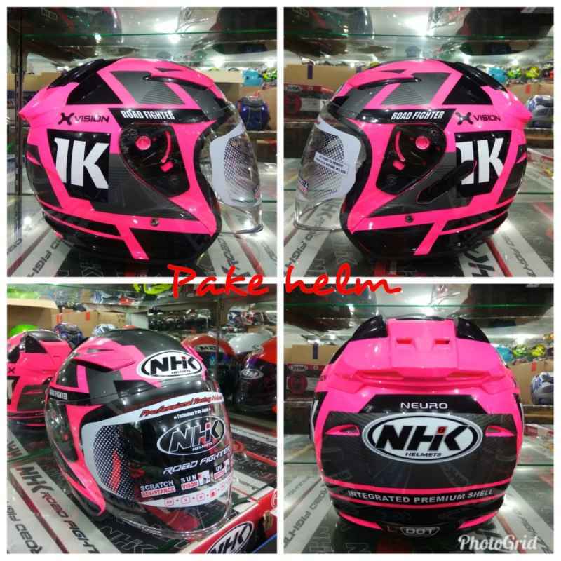 Jual Helm Nhk R1 Neuro Pink Flo Helm Nhk Half Face Nhk Double Visor Di ...