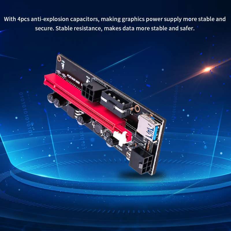 Jual Pci-E Riser Board 1x Ke 16x Gpu Extender Riser Card Pci-E Usb 3.0 ...