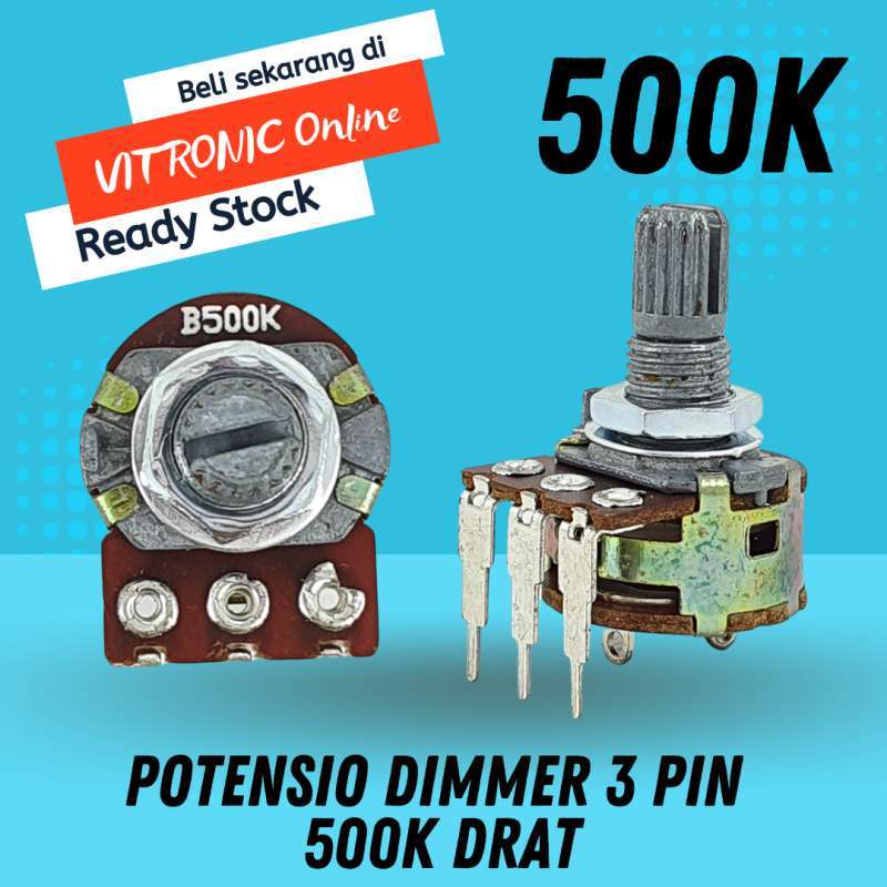 Jual Potensio Dimmer 3 pin 500k Drat Mono Kaki 3 Tekuk Dimer On Off ...