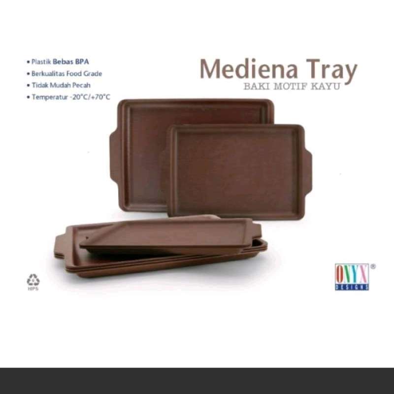 Jual Nampan Coklat Besar Motif Kayu Segi Premium Onyx 49X32 Baki Food ...