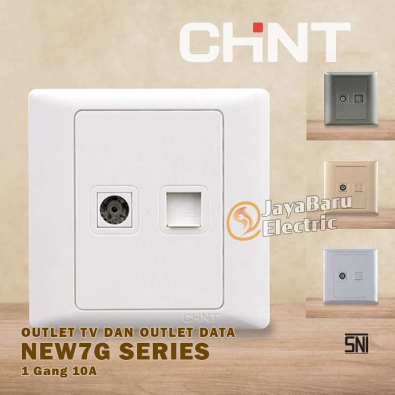 Jual Stop Kontak TV Data Outlet Chint New7G di Seller Aksara_STORE ...
