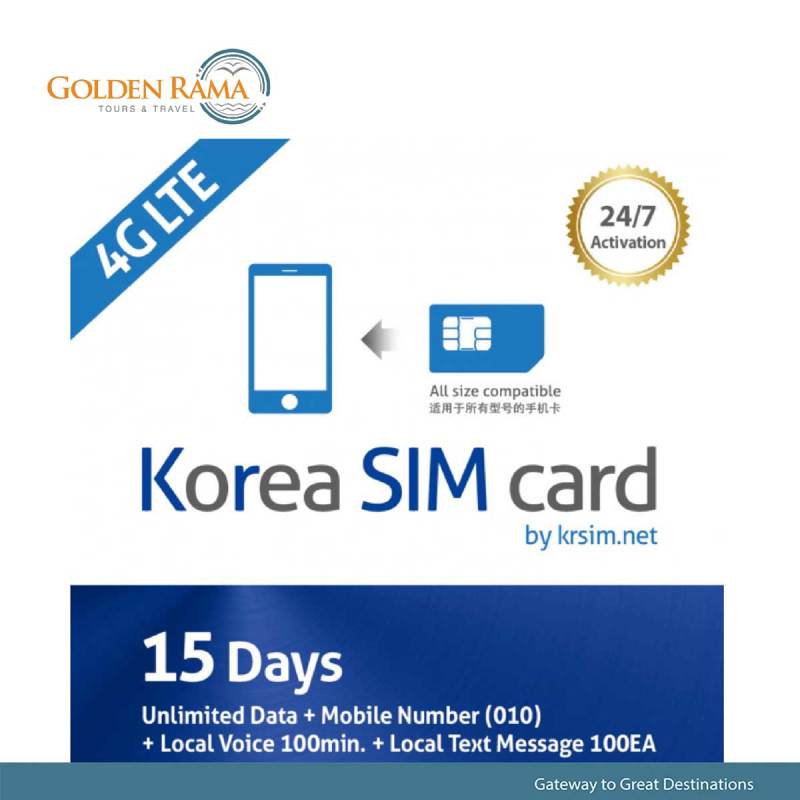 Jual Golden Rama Tour Sim Card Internasional [Korea/ Incheon Airport ...