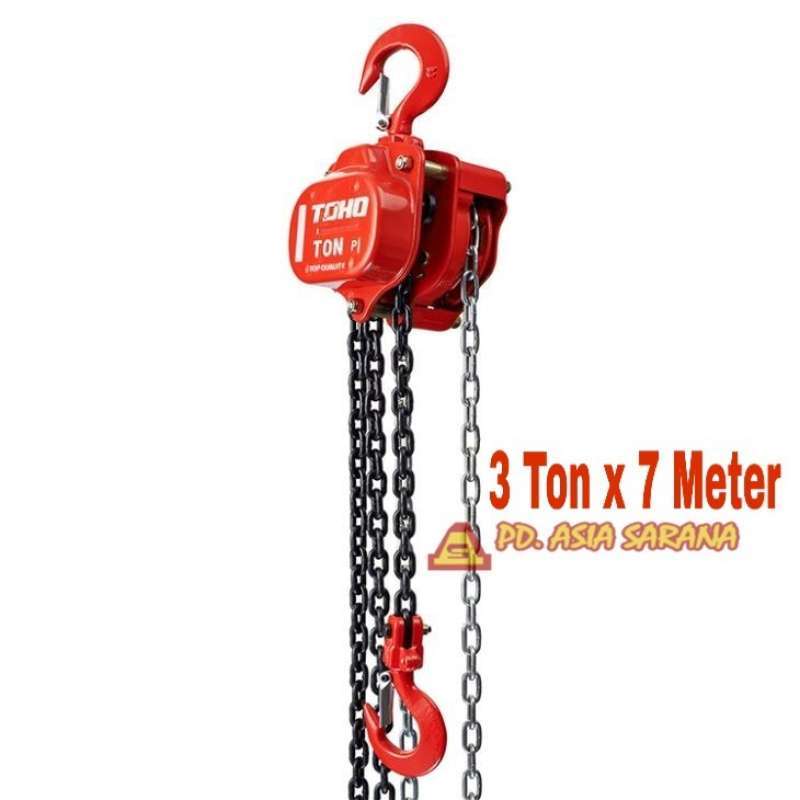 Jual Chain Block Hoist 3 Ton x 7 Meter TOHO / Katrol Takel Kerekan 3T x ...