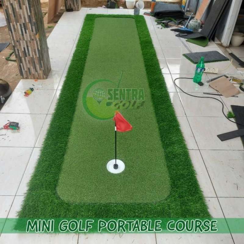 Jual Paket Lapangan Mini Golf Portable + Driving Range Mat Free Tee Di ...