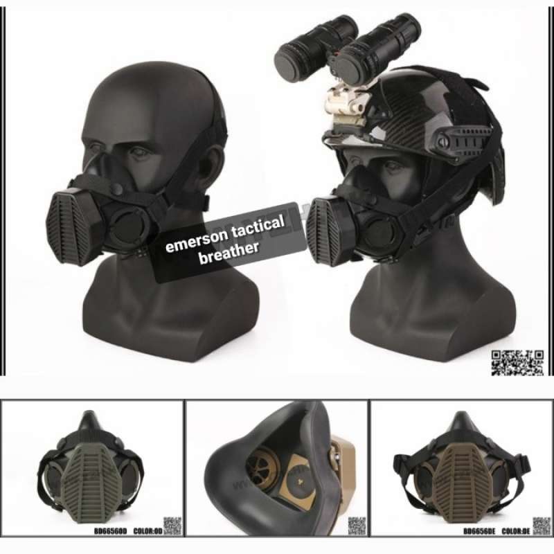 Jual emerson tactical breather mask with filter function face protector ...