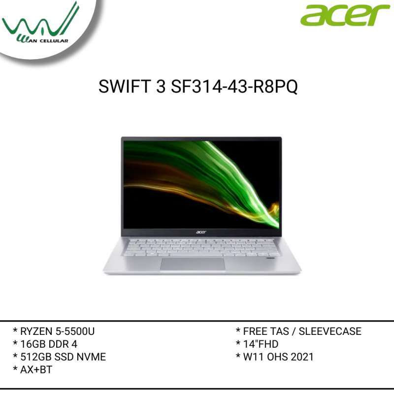 Jual Notebook/laptop Acer Swift 3 Sf314-43-r8pq Ryzen 5-5500u 16gb ...