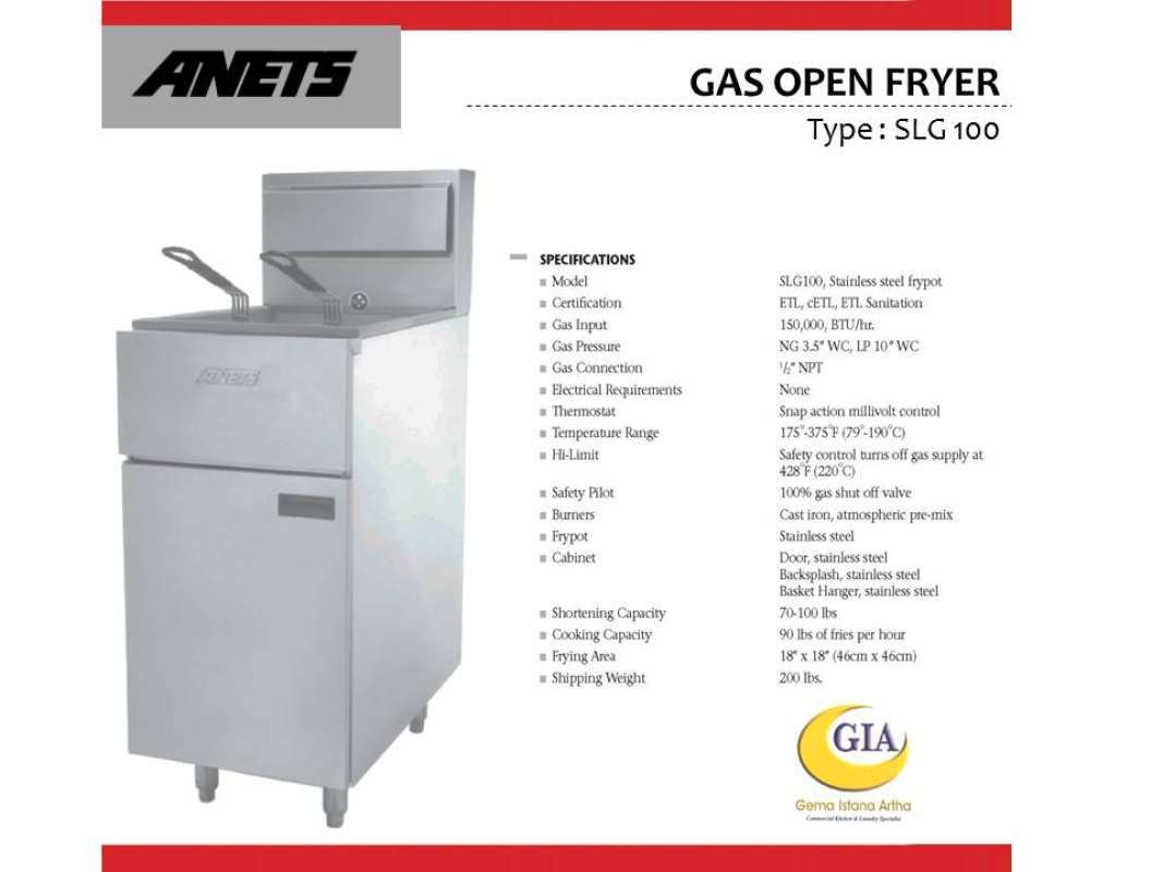 Jual ANETS Gas Open Fryer di Seller GEMA ISTANA ARTHA - Kota Jakarta ...