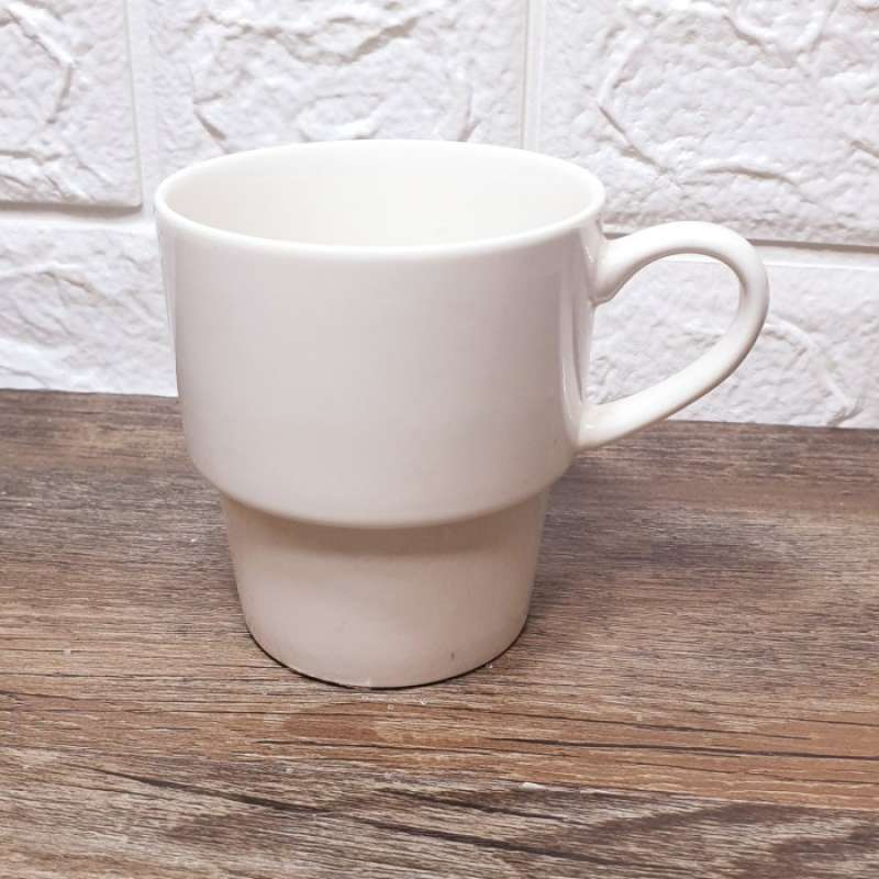 Promo Gelas mug keramik polos 260ml - mug kopi keramik model TUMPUK ...