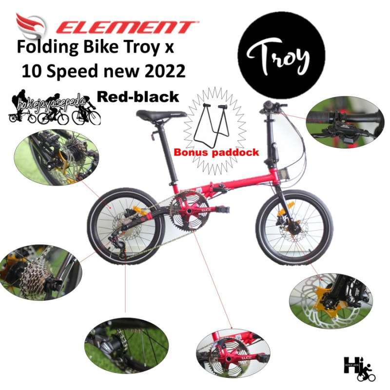 Promo Element 16 Troy X10 Sepeda Lipat 10 Speed/ HYDRAULIC freepaddock ...