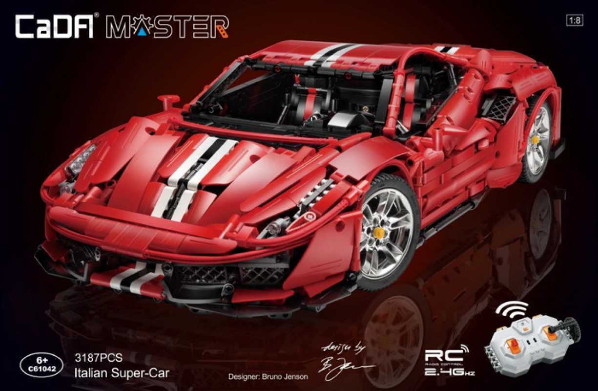 Jual CaDa C61042 RC Ferrari 488 Pista RC 1:8 Italian Supercar Bricks ...