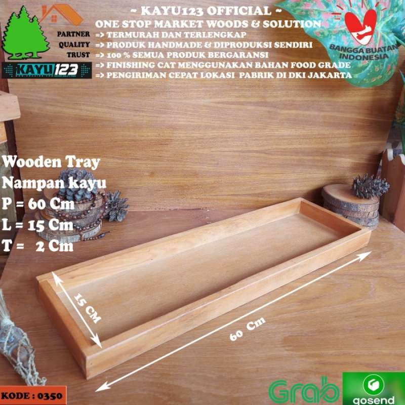 Jual Nampan kayu / Wooden Tray (T) 2-5 X (L) 15 X (P) 60 CM Nampan Saji ...