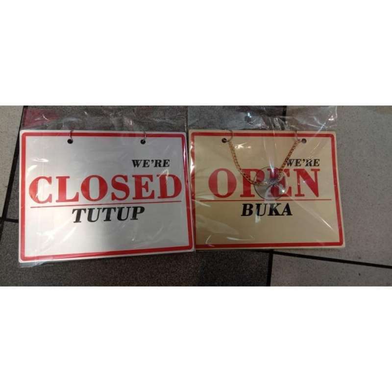 Jual SIGN LABEL BUKA TUTUP - OPEN CLOSE DOOR SIGN GANTUNG PLAT 2 di ...