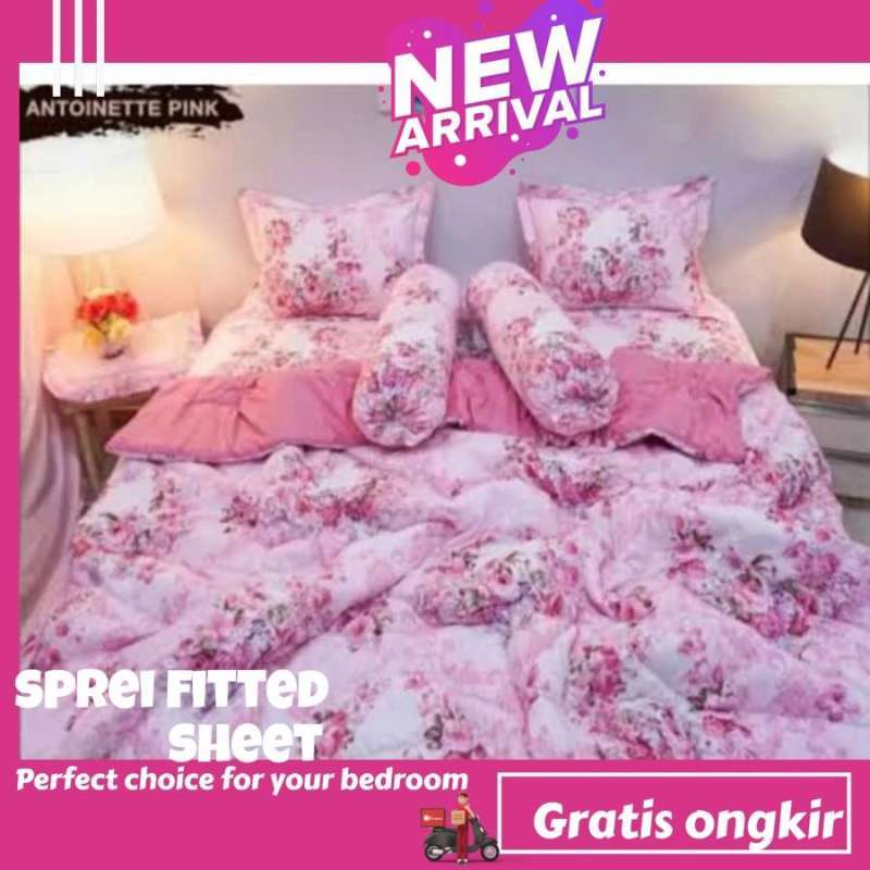 Jual Sprei Bunga Pink Bunga Merah 180x200 Katun Star Halus Lembut Di ...