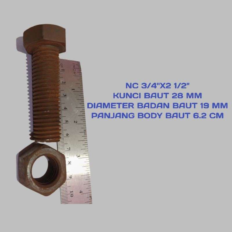 Jual Baut Mur 3 4 X 2 Inch Original Murah - Harga Diskon Juli 2024 ...