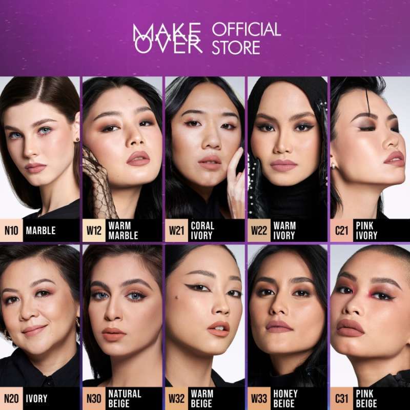 Jual Make Over Powerstay Demi-matte Cover Cushion 15 G - W22 Warm Ivory ...