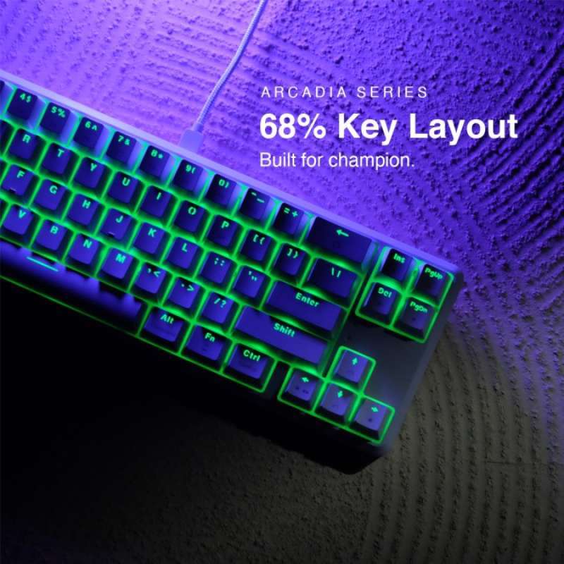 Promo Koodo Arcadia 68% Layout Mechanical Keyboard Gateron| White Case ...