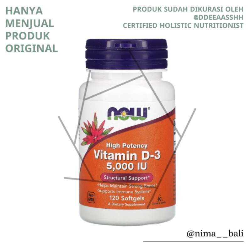 Jual OEM now vitamin d3 5000 iu 120 softgels di Seller Miyustore - Tugu Utara, Kota Jakarta ...