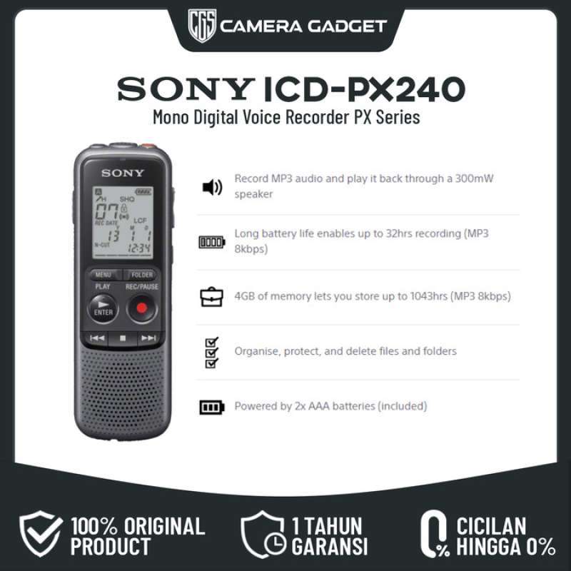 Jual Sony Icd-Px240 Voice Recorder di Seller JEWS STORE - Cengkareng ...