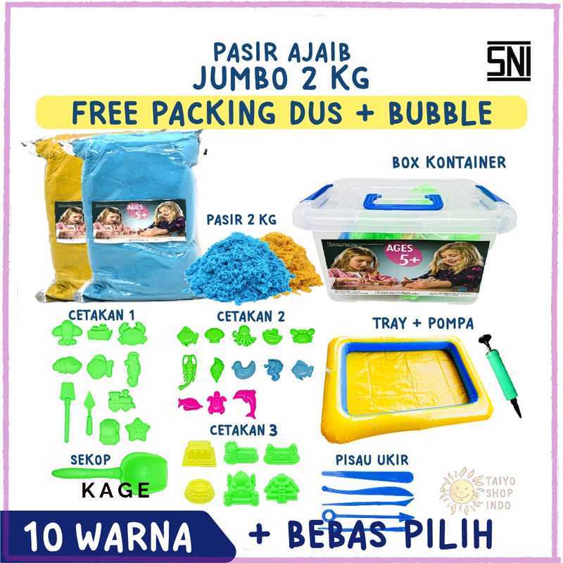 Jual mainan anak Mainan Anak Pasir Ajaib Sand Paket Jumbo 2 Kg Tray ...