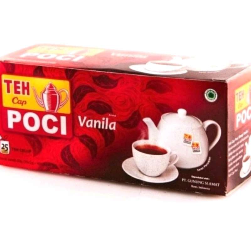 Jual Teh Cap Poci aroma vanilla (celup) isi 25 sachet berat @ 2gr di ...