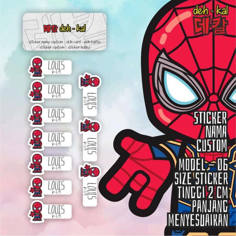 Jual Sticker nama custom 10 pcs. Model - 06 di Seller Tigabelastitik ...