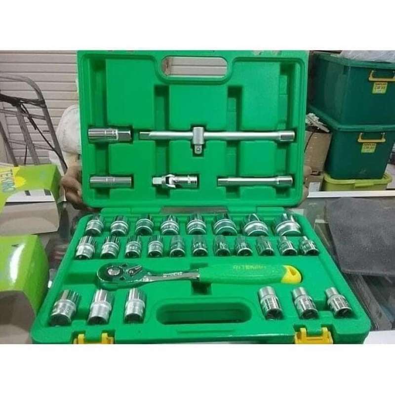 Jual Tekiro Socket Set / Kunci Sock Set 32 Pcs 1/2 8-32mm Box Plastik ...